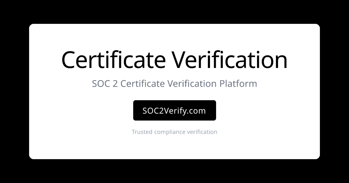 Certificate Verification | SOC 2 Verify